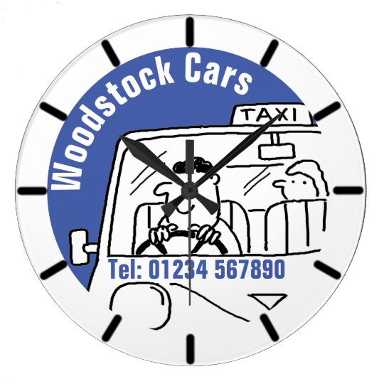 Private Hire Taxi Cab Design Large Clock | Zazzle.com