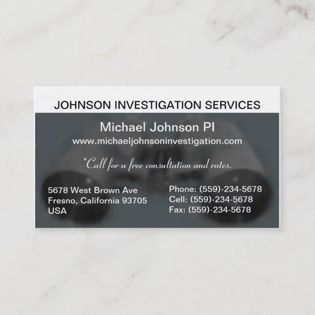 Private Investigation Business Card | Zazzle