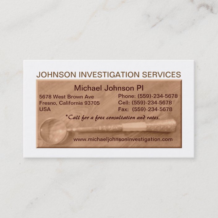 Private Investigation Business Card | Zazzle.com