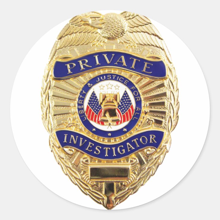 Private Investigator Badge Classic Round Sticker | Zazzle
