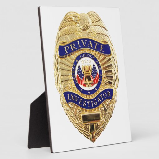 Private Investigator Badge Plaque | Zazzle