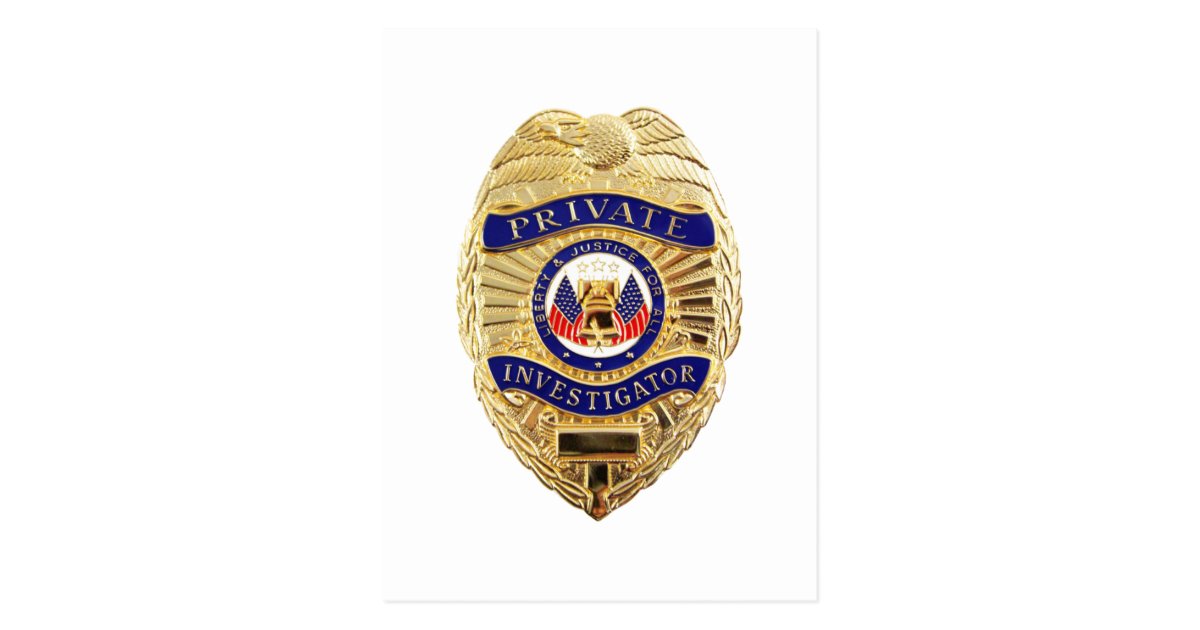 Private Investigator Badge Postcard Zazzle Private Investigator Badge Postcard Zazzle