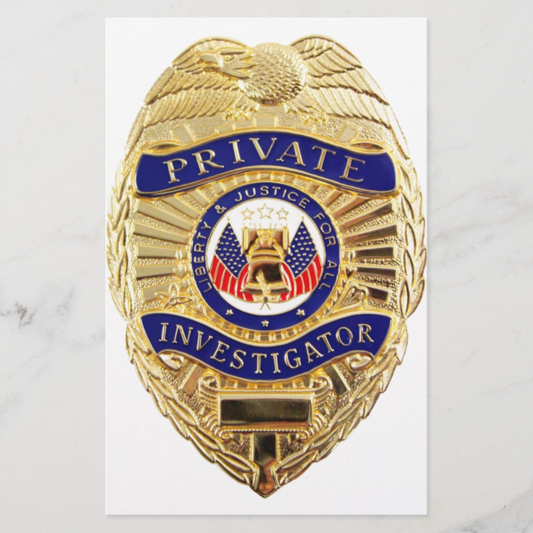 Private Investigator Badge Stationery | Zazzle