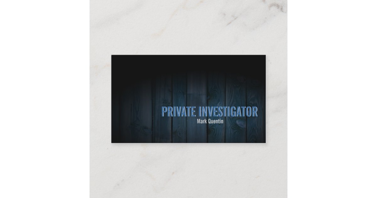 Private Investigator Business Card Dark Wood | Zazzle