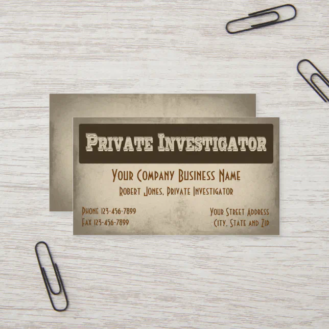 Private Investigator Detective Business Card | Zazzle