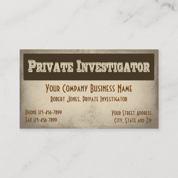 Private Investigator Detective Business Card | Zazzle.com