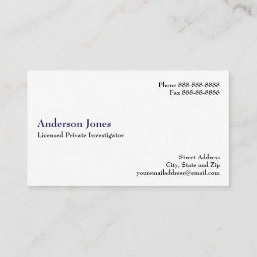 Private Investigator Detective Business Card | Zazzle
