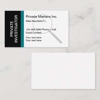 Private Investigator Modern Unique Design Business Card | Zazzle