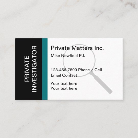 Private Investigator Modern Unique Design Business Card | Zazzle.com