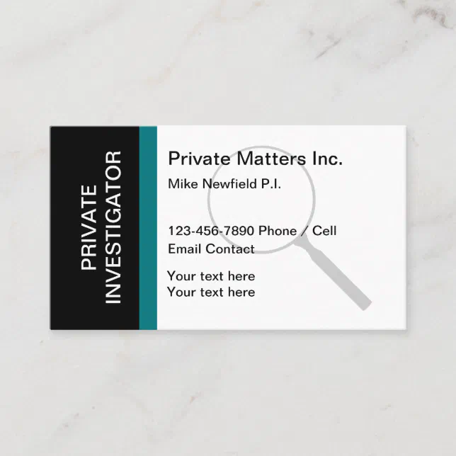 Private Investigator Modern Unique Design Business Card | Zazzle