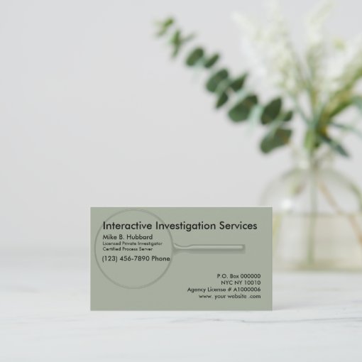 Private Investigator Process Server Business Card | Zazzle