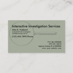 Private Investigator Process Server Business Card | Zazzle