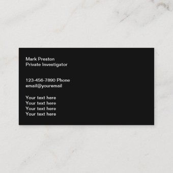 Private Investigator Security Business Cards | Zazzle