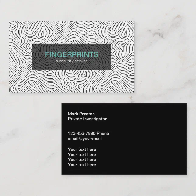 Private Investigator Security Business Cards | Zazzle