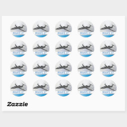 Private Jet Aircraft Classic Round Sticker | Zazzle