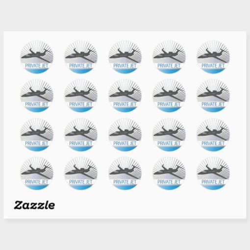 Private Jet Aircraft Classic Round Sticker | Zazzle