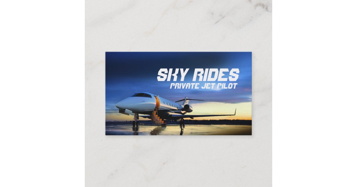 Private Jet Plane Pilot Sale Business Card | Zazzle