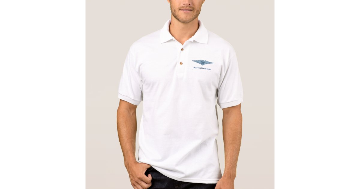 Private Pilot Blue Wings Polo Shirt | Zazzle