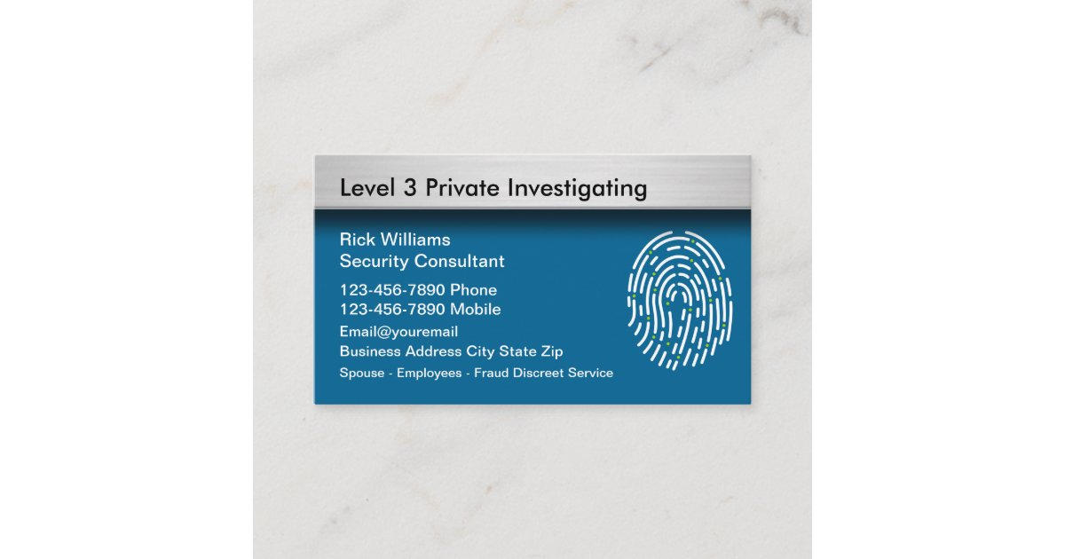 Private Security Investigator Business Cards | Zazzle