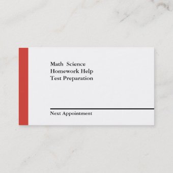 Private Teacher Tutor Appointment Card | Zazzle