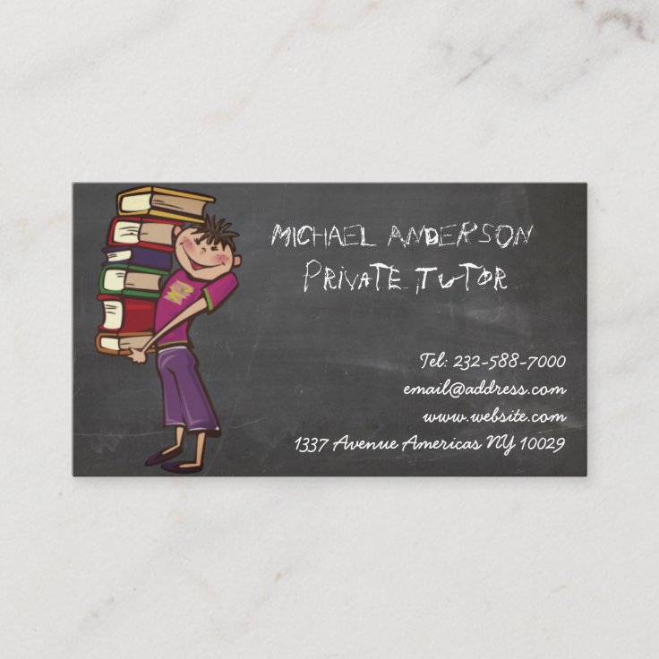 Private tutor blackboard business card | Zazzle