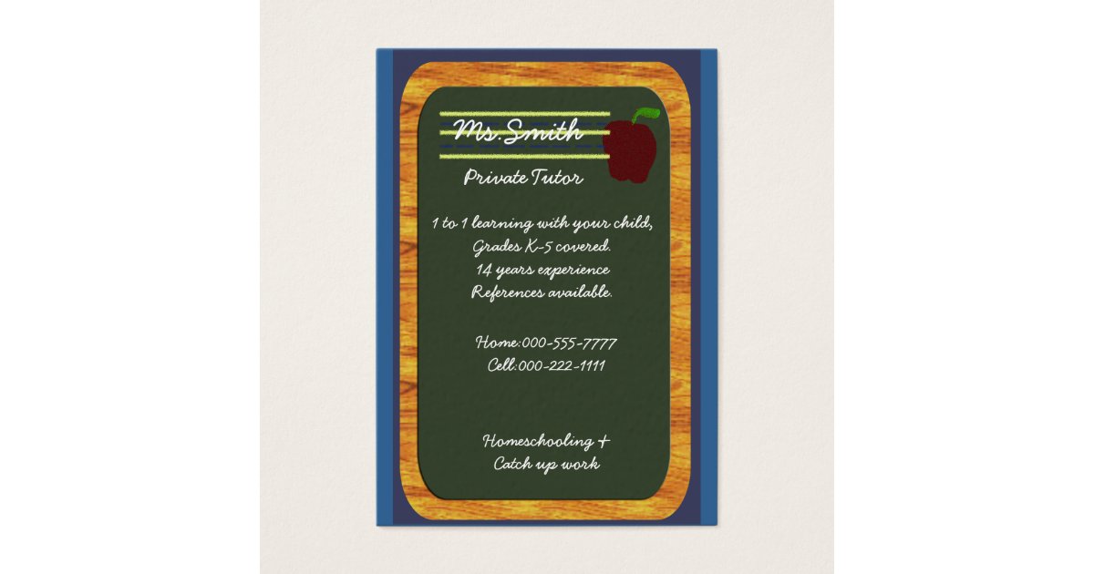 private tutor business card | Zazzle.com