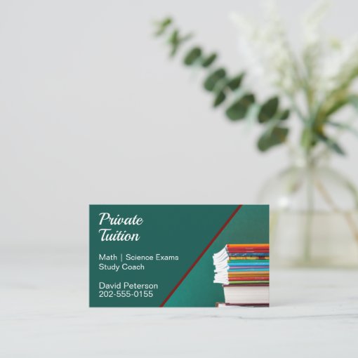 Private Tutor Teacher Tuition Business Card | Zazzle
