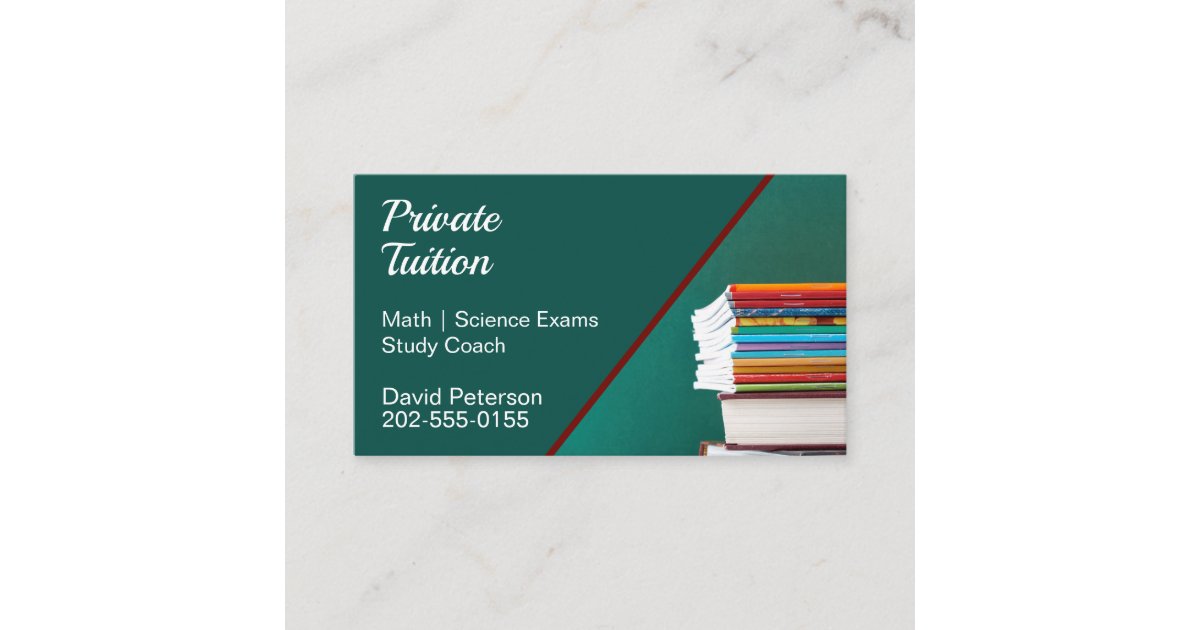 Private Tutor Teacher Tuition Business Card | Zazzle