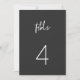 PRIYA Modern Edgy Black Minimalist Table Number | Zazzle