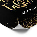 Prize Table Sign Black & Gold Glitter Confetti | Zazzle