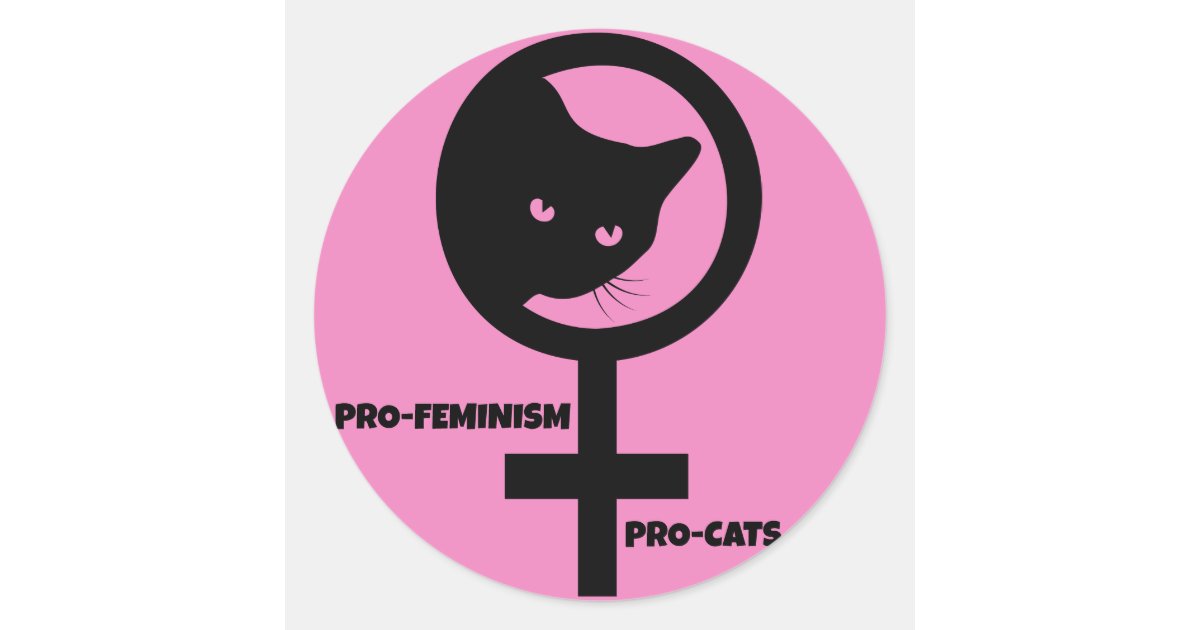 Pro Cats Pro Feminism Classic Round Sticker | Zazzle