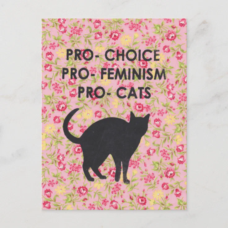 Pro-Choice/Feminism/Cats Postcard | Zazzle