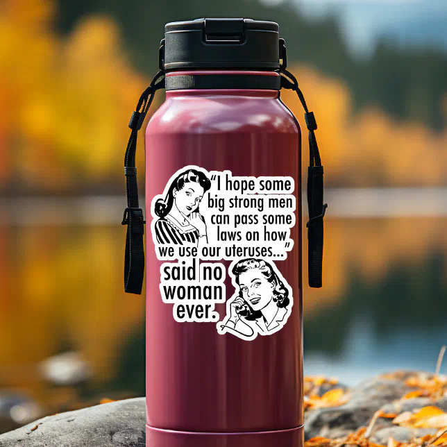 Pro Choice Humor Retro Political Cartoon Feminist Sticker | Zazzle