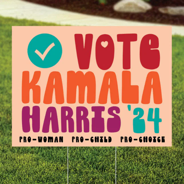 Pro Choice Kamala Harris Yard Sign - Retro | Zazzle