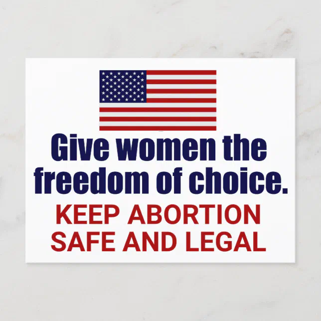 Pro Choice Keep Abortion Safe and Legal Political Postcard | Zazzle