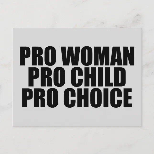 Pro Choice Woman Child Postcard | Zazzle