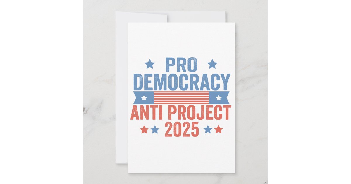 Pro Democracy Anti Project 2025 Republican Trump Thank You Card | Zazzle