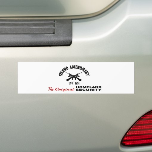 PRO GUN: ORIGINAL HOMELAND SECURITY 2nd AMENDMENT Bumper Sticker | Zazzle