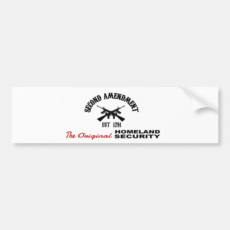 PRO GUN: ORIGINAL HOMELAND SECURITY 2nd AMENDMENT Bumper Sticker | Zazzle