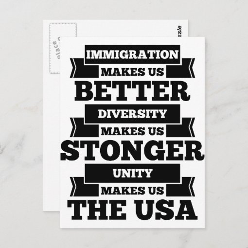 Pro immigration postcard | Zazzle