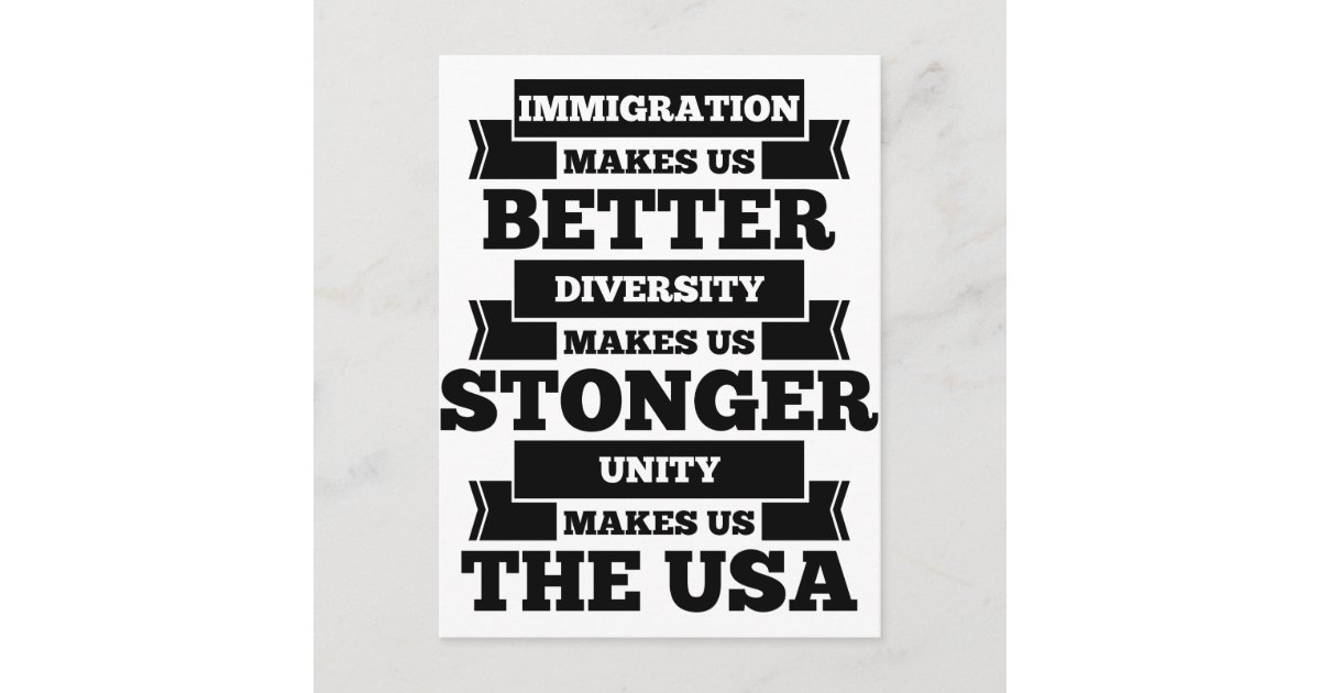 Pro immigration postcard | Zazzle