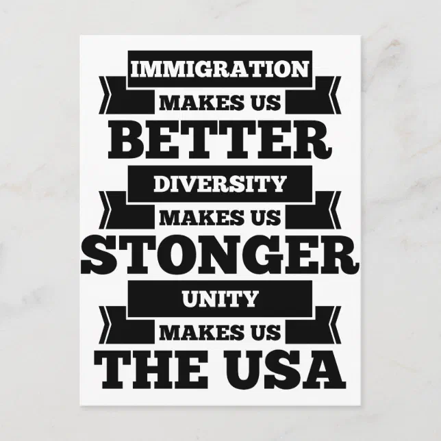 Pro immigration postcard | Zazzle