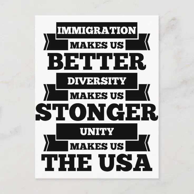 Pro immigration postcard | Zazzle