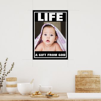 PRO-LIFE BABY GIRL WITH BLANKET POSTER | Zazzle