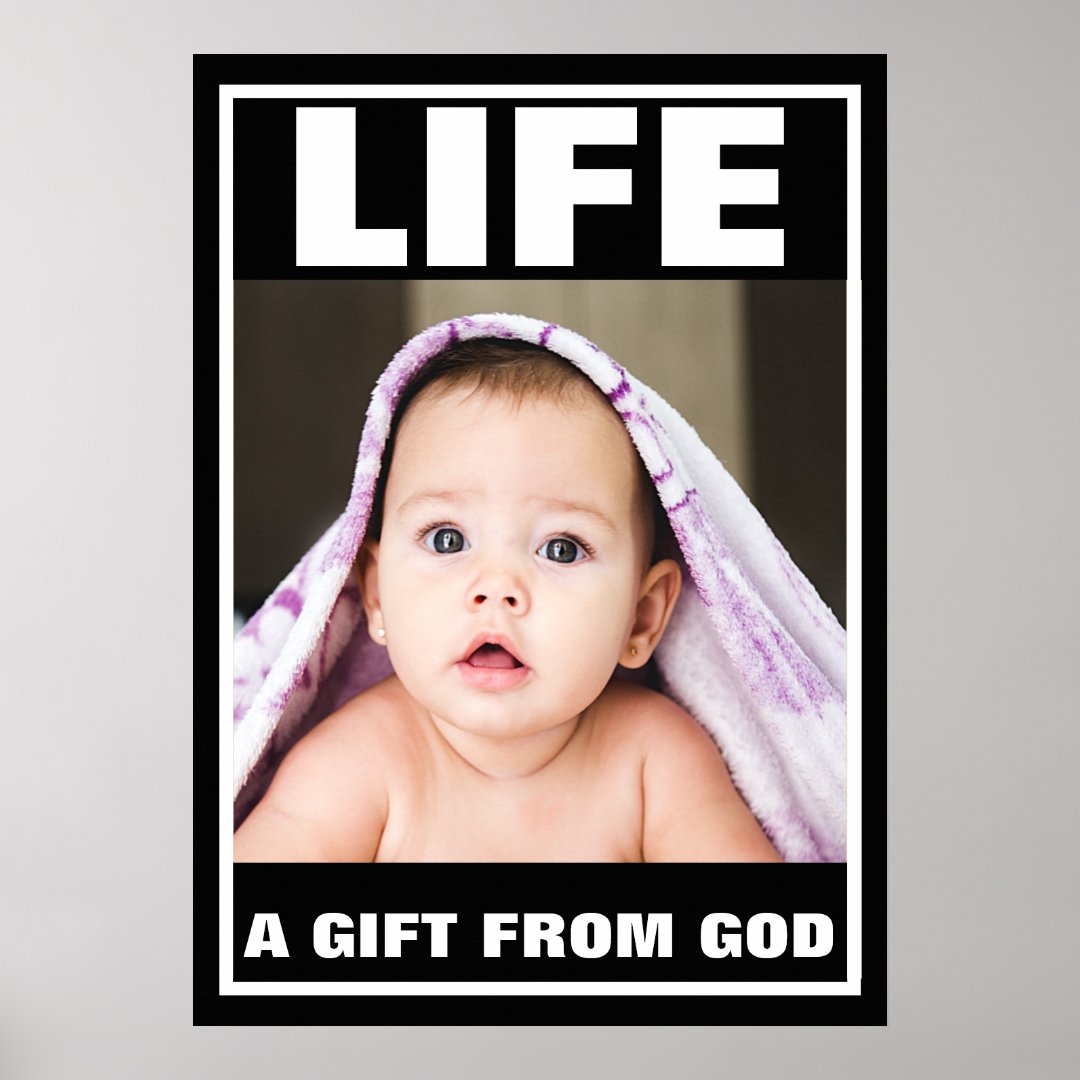 PRO-LIFE BABY GIRL WITH BLANKET POSTER | Zazzle