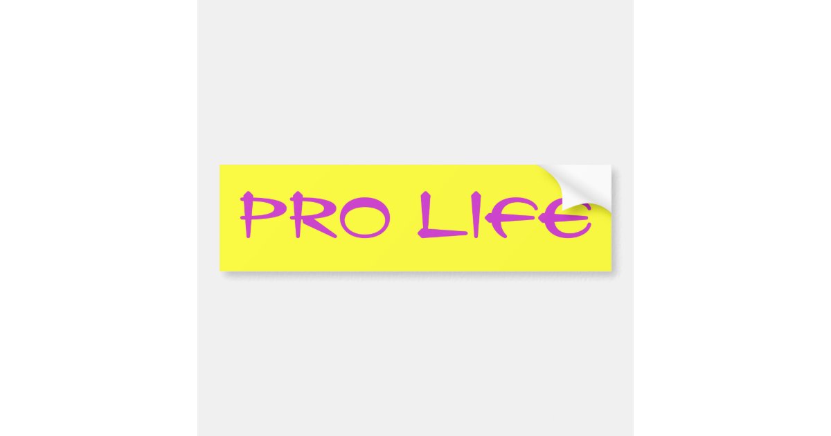 PRO LIFE BUMPER STICKER | Zazzle
