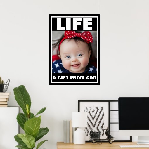 PRO-LIFE CUTE SMILING DOWN SYNDROME BABY LIFE POSTER | Zazzle