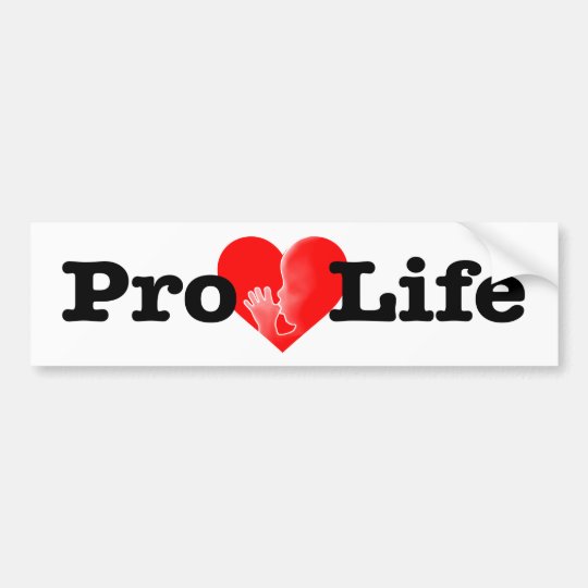 "PRO-LIFE HEART WITH BABY SUCKING ITS THUMB" BUMPER STICKER | Zazzle.com