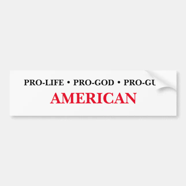 Pro-Life, Pro-God, Pro-Gun American Bumper Sticker | Zazzle