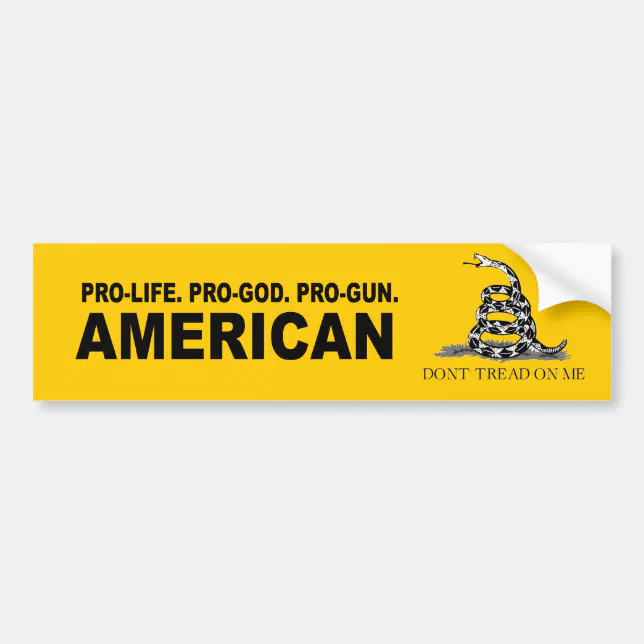 Pro-life. Pro-God. Pro-Gun American Bumper Sticker | Zazzle
